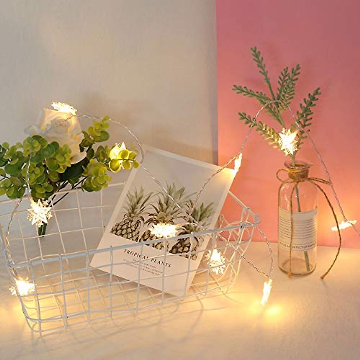 Pinsofy Party Light String, 3pcs 5.2ft String Lights LED String Light, Curtain String Light Fairy String Lights for Weddings Christmas Trees Home Garden