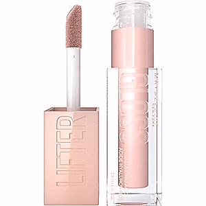 Maybelline Lifter Gloss, Hydrating Lip Gloss with Hyaluronic Acid, High Shine for Plumper Looking Lips, Ice, Pink Neutral, 0.18 Ounce