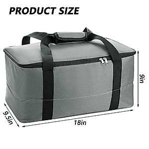 YOUEON Bongo Drum Bag with Carrying Grip, 18 Inch Standard Size Padded Bongo Gig Bag Bass Drum Fabric Bag with Dense Protective Interior Padding, Grey