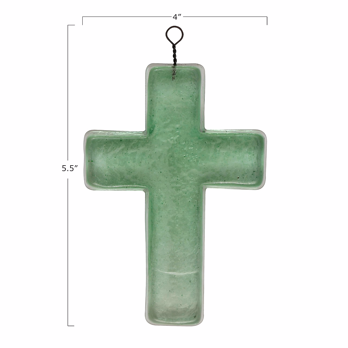 Creative Co-Op Recycled Glass Hanging Cross