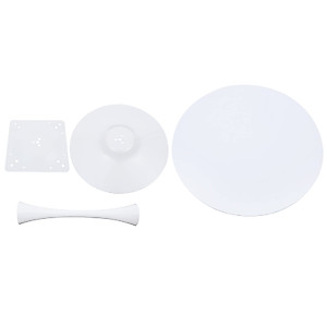 Gbonklong Mid-Century White Round Top Dining Table, 2-4 People with MDF Top and Pedestal Base, End Leisure Coffee Office Living Room Table