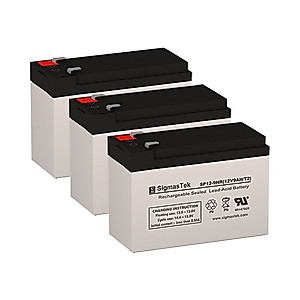 Set of 3 12 Volt 9 AH Rechargeable Sealed Lead Acid Batteries by SigmasTek