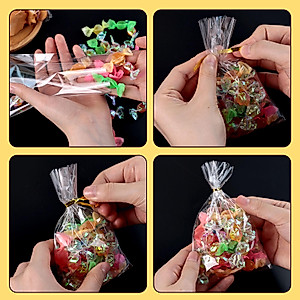 VGOODALL 200PCS Clear Cellophane Bags, 4x6inch Plastic Gift Bags Treat Bags with Ties Cookie Bags Candy Bags for Party Christmas Gift Wrapping