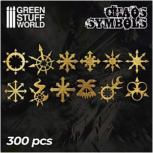 Greenstuff World Brass Chaos Rune & Symbol Set for Hobby Material GSWD-2110