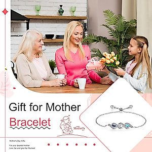 LanM Mothers Bracelet Mothers Day Gifts Personalized 3 Birthstones Bracelet for Mom Womens Bracelets for Friends 3 Birthday Gifts for Grandma Mom Wife