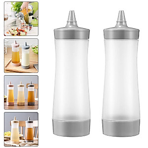8 Pcs Squeeze Bottle Dressing Bottles Hair Dye Bottle Squeezy Sauce Bottle Hot Sauce Bottle Cookie Containers with Lids Salad Bottle Squeeze Honey Bottle Ketchup Mustard Plastic