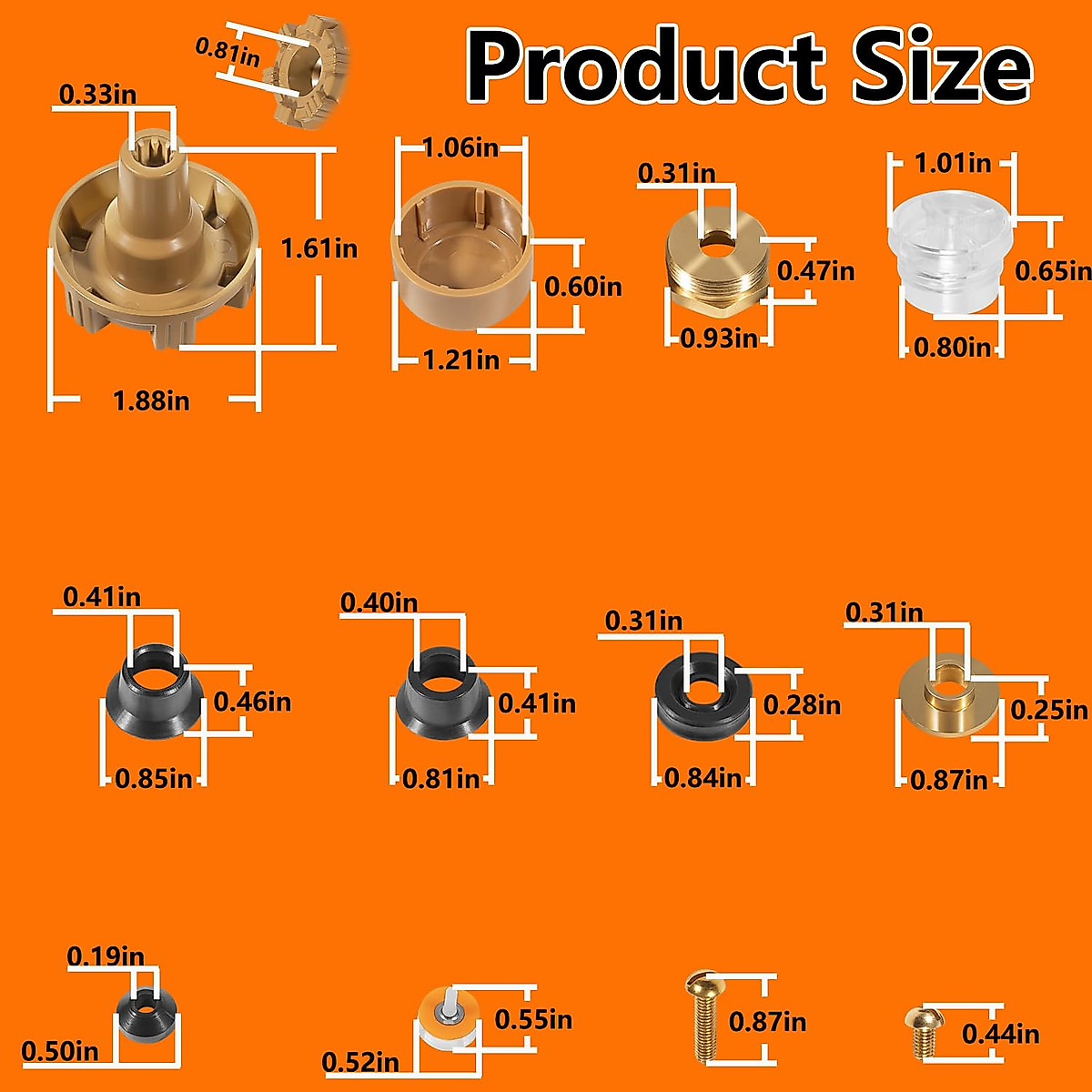 Ezbzyz RK-17MH Repair Kit Metal Handle Repair Kit Replacement Part for Woodford Model 17 Outdoor Faucet, Prevent Leaking Frost-Proof (12 Pcs)