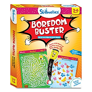 Skillmatics Educational Game - Boredom Buster, Reusable Activity Mats with Dry-Erase Marker, Gifts, Travel Toy for Kids Ages 3, 4, 5, 6