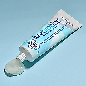 Luvbiotics Whitening Toothpaste with Probiotics & Xylitol promotes good bacteria for whiter teeth, fresh breath & healthy gums.Free from SLS, Parabens, Artificial Colours/Flavours/Sweeteners 75ml Tube