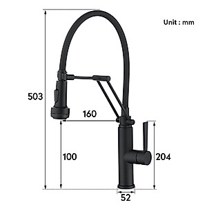 Folding Kitchen Faucet Pull Down Flexible Hose Kitchen Sink Faucet with 4 Function Sprayer 360° Rotation Stainless Steel Single Lever Kitchen Mixer Tap for Hot and Cold Water,Black (Color : Black)