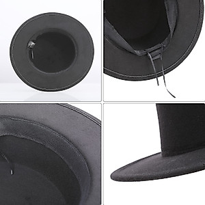 YEAJOIN Fashion Classic Black Fedora Flat Hat, Wide Brim Jazz Hats Church Derby Cap for Women and Men