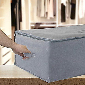Sorbus Jumbo Foldable Storage Organizer Bag, Great for Clothes, Blankets, Closets, Bedrooms, and More, Canvas (Closet Storage Bag - 1 Pack, Gray)