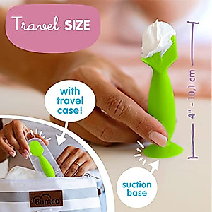 Bumco Diaper Cream Brush - Mini Baby Bum Brush with Travel Case, Baby Butt Paste Diaper Cream Spatula, Butt Paste Spatula for Baby Butt Cream, Mini Diaper Cream Applicator, Butt Spatula Baby, Green