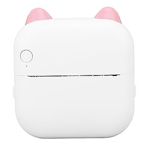 evhooe Mini Printer Inkless Easy to Carry 800mAh Rechargeable Battery Low Noise Mobile Thermal Printer (Pink)