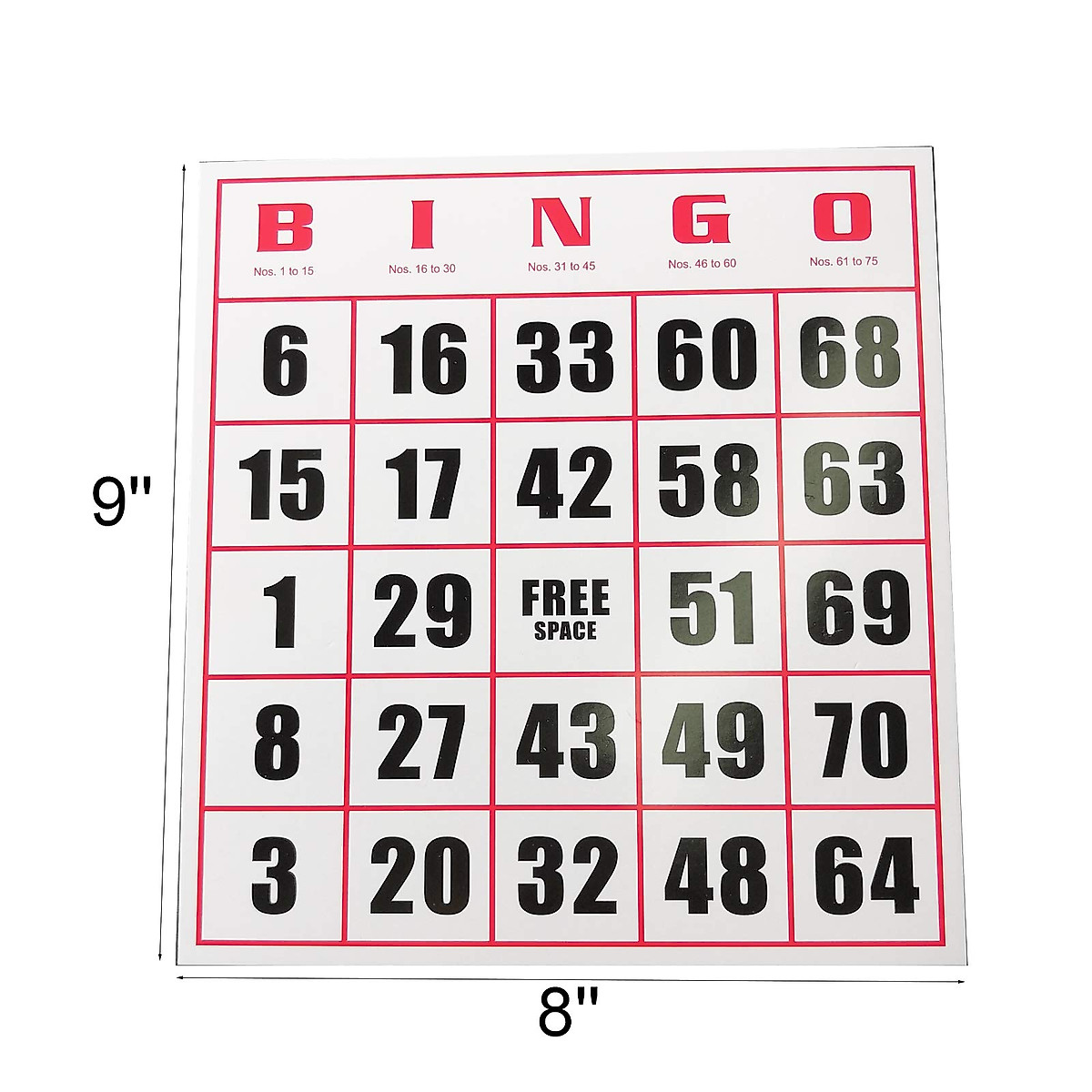 Yuanhe Jumbo Bingo Game Cards -50Pack Easy Read Bingo Set Bingo Paper Game Cards for Bingo Kids Party Card Games, School Classroom Family Gathering Activity, Casino Trip