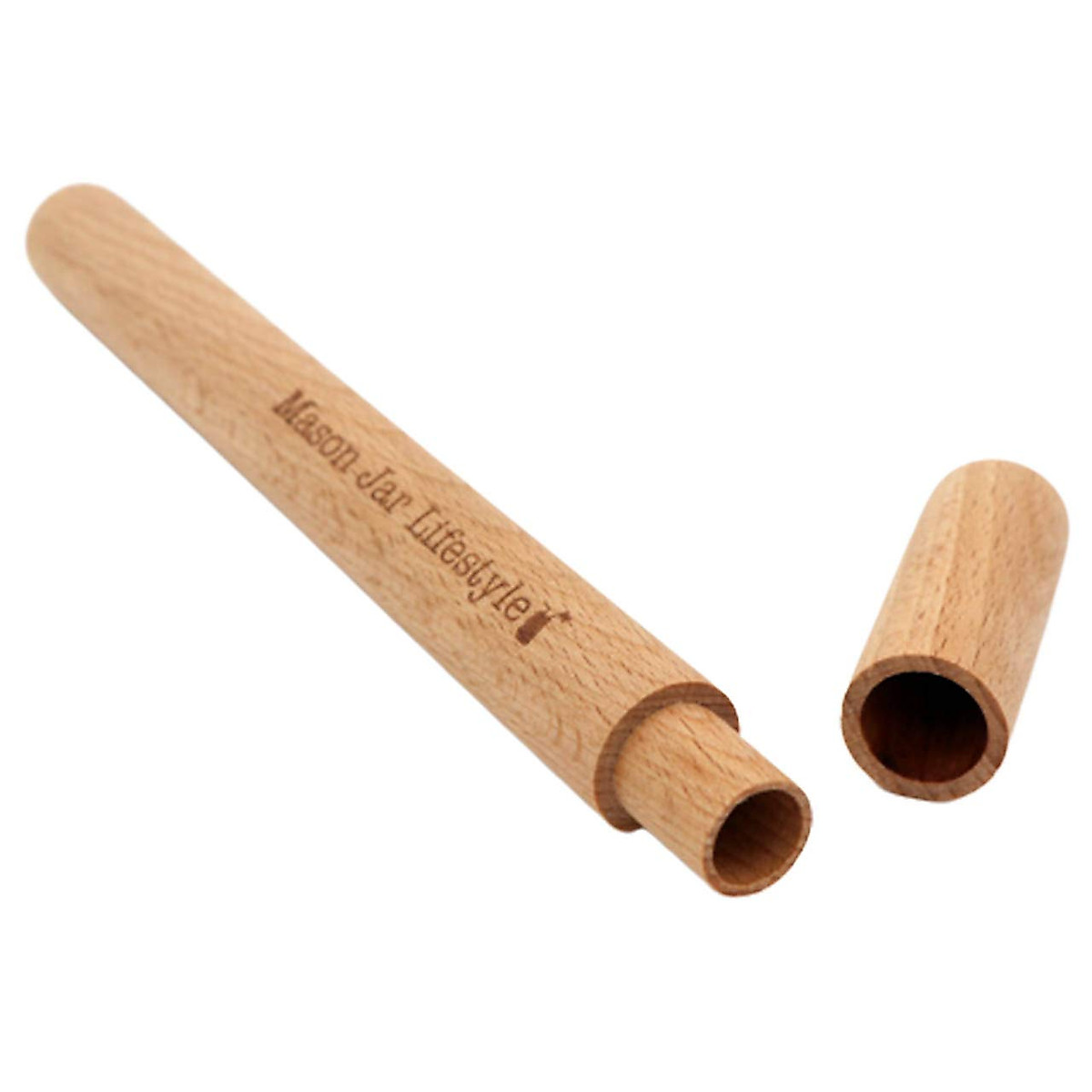 Wood Reusable Straw Carrying Case by Mason Jar Lifestyle - Fits Up To 10" Long and 12mm Wide Straws (3 Pack)