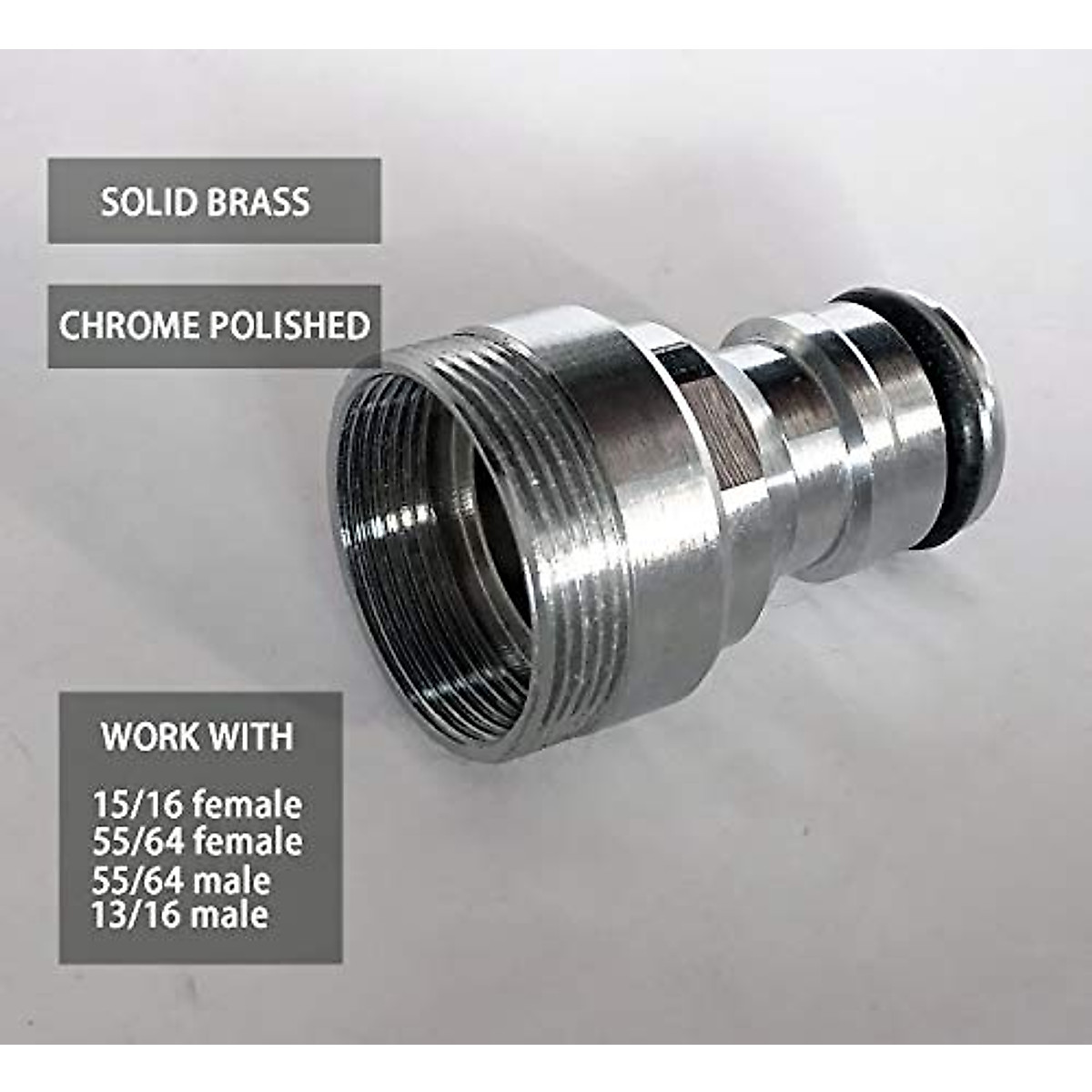 bathroom Sink Faucet snap adapter quick connect to garden hose, kitchen faucet aratored quick snap connector to 3/4 inch GHT female for washer, indoor sink quick-fit attachment