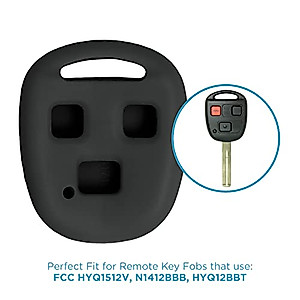 Keyless2Go Replacement for New Silicone Cover Protective Cases for Remote Keys with FCC HYQ1512V N1412BBB HYQ12BBT - Black - (2 Pack)