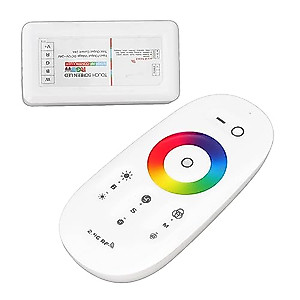 LED Remote Controller, LED Strip Light Dimmer DC12 to 24V 2.4GHz Wireless RF Touch RGBW 7 Color Dimming 64000 Color Temperature for Home