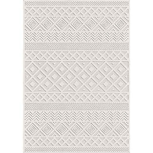 Orian Rugs Coastal Diamond Area Rug, 5 ft 2 in x 7 ft 6 in, Ivory