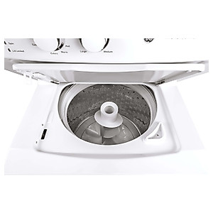 GE GUD27ESSMWW Unitized Spacemaker 3.8 Washer with Stainless Steel Basket and 5.9 Cu. Ft. Capacity Electric Dryer, White