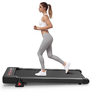 XMKEY Walking Pad-Under Desk Treadmill-2 in 1 Treadmills for Home-Walking Treadmill with Remote Control, Portable Mini Treadmill 265 lbs Capacity, Bluetooth and LED Display