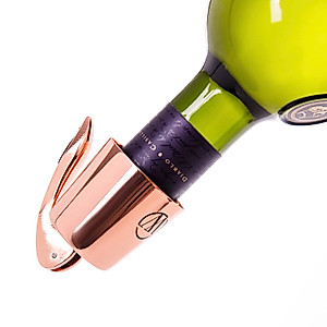 2-PACK Wine Bottle Stopper, Plug with Silicone, Wine Saver, Keeps Wine Fresh, Best Wine Gift For Wine Lovers (Rose Gold)