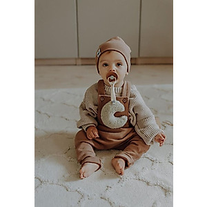 Karuedoo Newborn Baby Girls Boys Ribbed Overalls Solid Halter Backless Jumspuits Overalls Strap Suspender Pants Outfits (Brown, 12-18 Months)