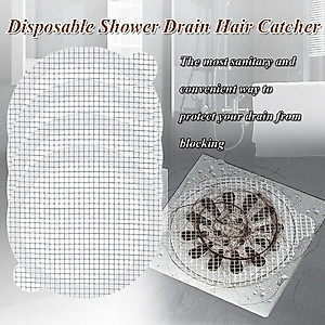 Disposable Shower Drain Hair Catcher, 20pcs Hair Catcher Mesh Stickers Waterproof Hair Catcher Shower Drain Floor Sink Strainer Filter Mesh (20pcs White)