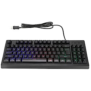 01 02 015 Computer Accessories, Gaming Keyboard Drainage Hole Colorful Backlight Stable Reliable for Office