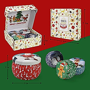 Christmas Scented Candles Gifts Sets for Women, Aromatherapy Candle for Home Scented, 5.65oz Soy Wax Portable Travel Tin Jar Candles for Mother Birthday Bath Yoga, 4 Pack