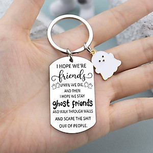 AOBIURV Halloween Gifts Best Friend Keychain Gifts For Women Friends Birthday Gifts Cute Keychain Gift For Friend Bestie Gift BFF Gifts Friendship Gifts For Women Ghost Keychain Keyring