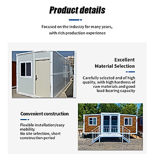 Folding Prefab Container Home - Customizable Tiny Home with Bathroom, Kitchen, Living Room & Bedroom - Modular Mobile Home for Adults