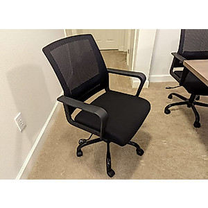 CLATINA Office Chair Mid Back Ergonomic Desk Chairs Rolling Mesh Computer Chair with Executive Lumbar Support and Height Adjustable Design for Home Offic (4 Pack)