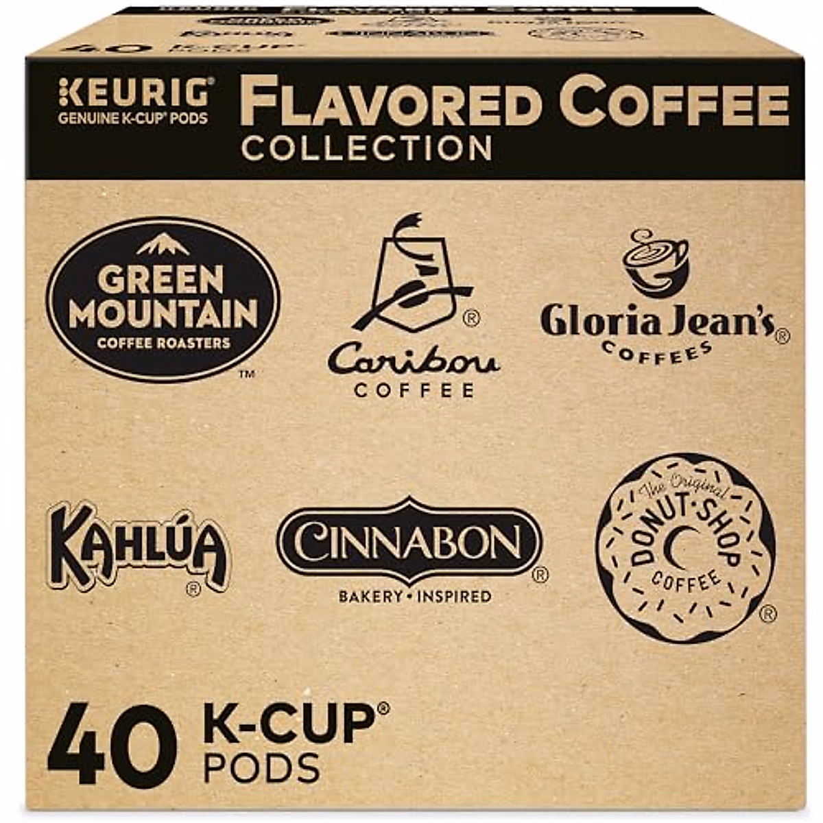 Keurig Flavored Coffee Pods Collection Variety Pack, Single-Serve Coffee K-Cup Pods Sampler, 40 Count