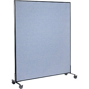 Global Industrial 60-1/4"W x 99"H Mobile Office Partition Panel, Blue