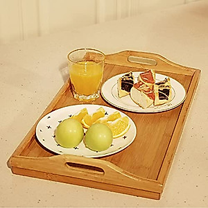 Artmeer Bed Tray Table with Folding Legs Wooden Serving Breakfast in Bed or Platter Tray,TV Table Laptop Computer Tray Snack Tray Large Size