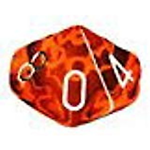 Chessex Dice Sets: Orange with White Translucent - Ten Sided Die d10 Set (10)