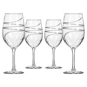 Rolf Glass Twist All Purpose Wine Glass 18 Ounce | Proudly Made in the USA | Large Wine Glasses | Lead-Free Glass | Engraved Large Wine Glasses | (Set of 4)