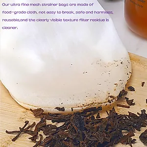 WMKGG Ultra Fine Reusable Filter Bags with Stainless Steel Handle for Nut Milk, Coffee, Milk, Butter, Juices and Fresh Cheese