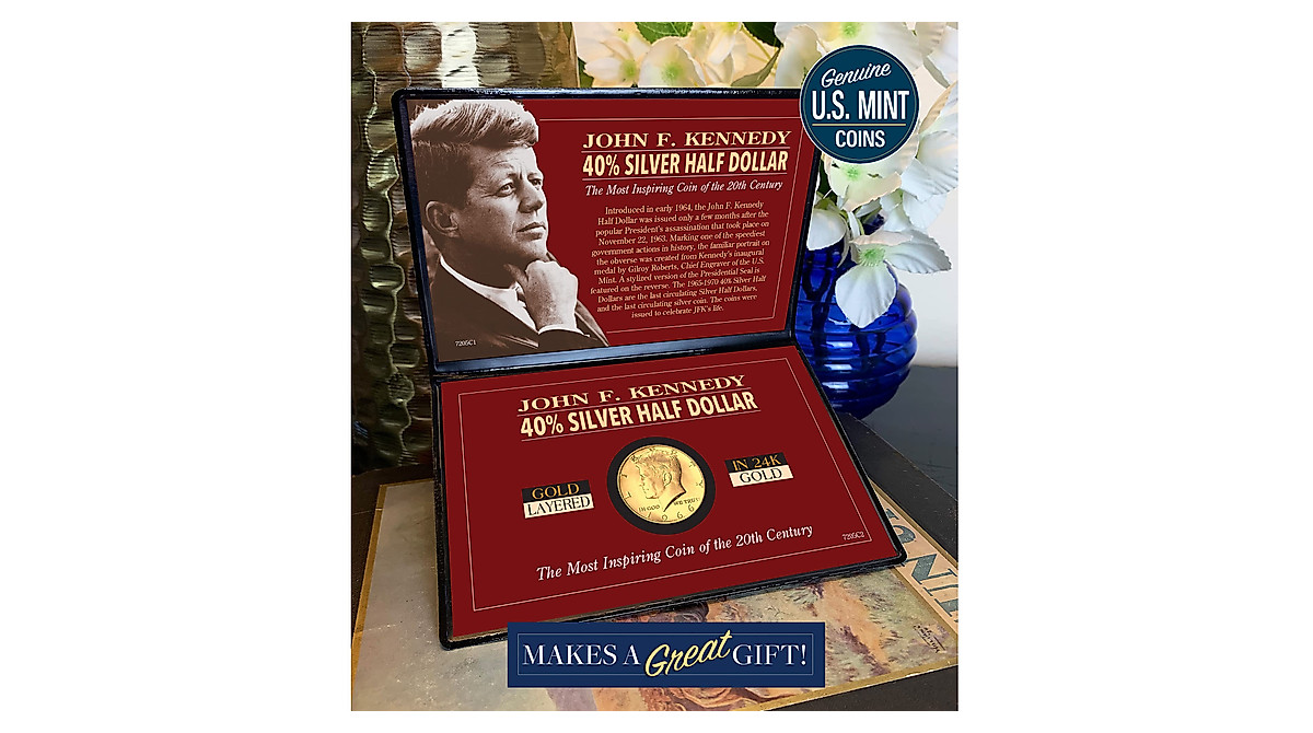 Silver JFK Half Dollar Coin in Pure Gold - Collector's Edition