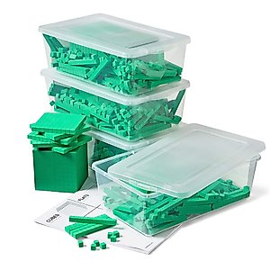 hand2mind Green Foam Base Ten Blocks Complete Set, Place Value Blocks, Counting Cubes for Kids Math, Base Ten Blocks Classroom Set, Math Blocks Kindergarten, Base 10 Math Manipulatives (Set of 644)