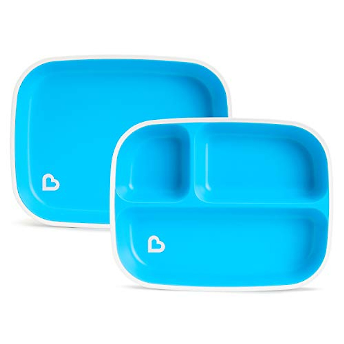 Munchkin® Color Me Hungry 7pc Toddler Feeding Supplies Set, Includes Plates, Bowl, Open Cup and Utensils in a Gift Box, Blue