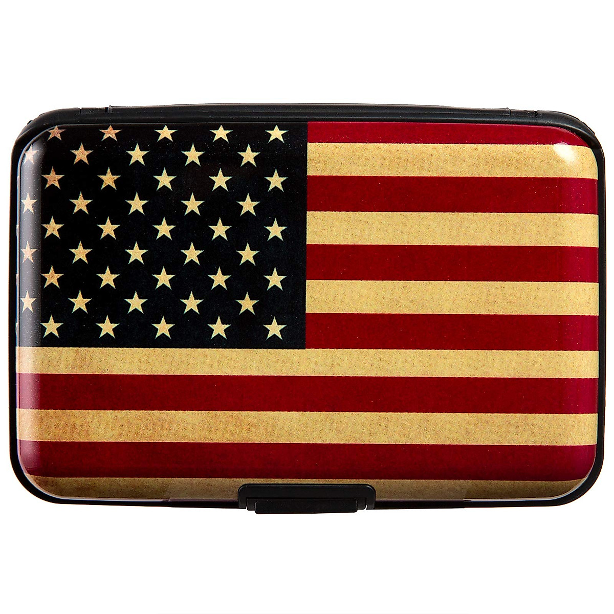 Caranda RFID Aluminum Wallet Credit Cards Holder Metal ID Case for Men Women (USA Flag)