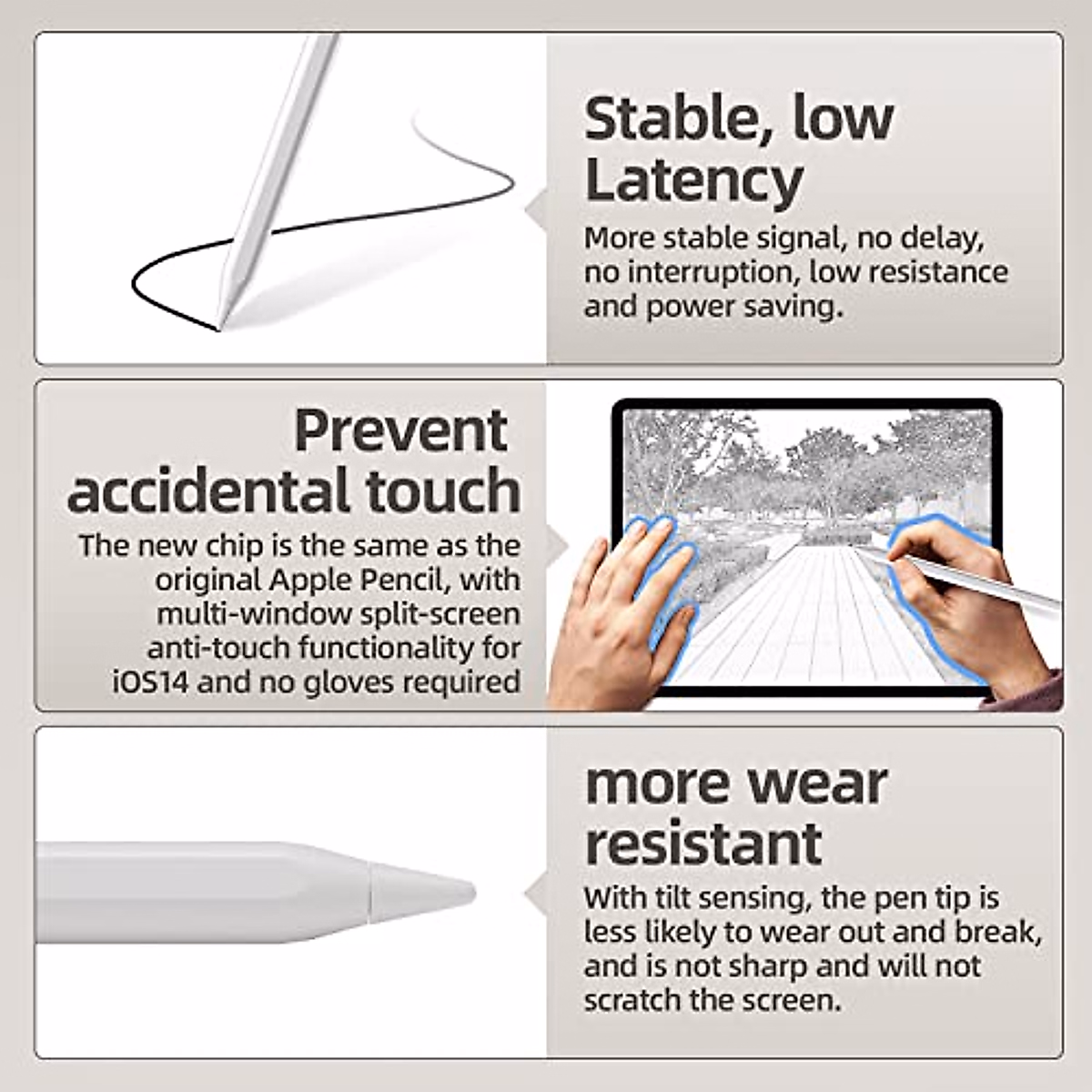 HOU [6 Pack] Apple Pencil Tips,Replacement Tips for Apple Pencil 2nd Generation,Apple Pencil 1st Generation Spare Nib for ipad Pen/Stylus Pen,Apple Pencil 2/1,Plastic &Metal Apple Tips