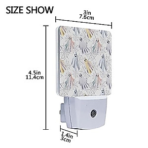JSTEL Halloween Ghost Night Lights Plug into Wall Decorative Dusk to Dawn,Halloween Night Light Plug in,LED Nightlights for Bedroom Bathroom Kitchen Hallway Stairs