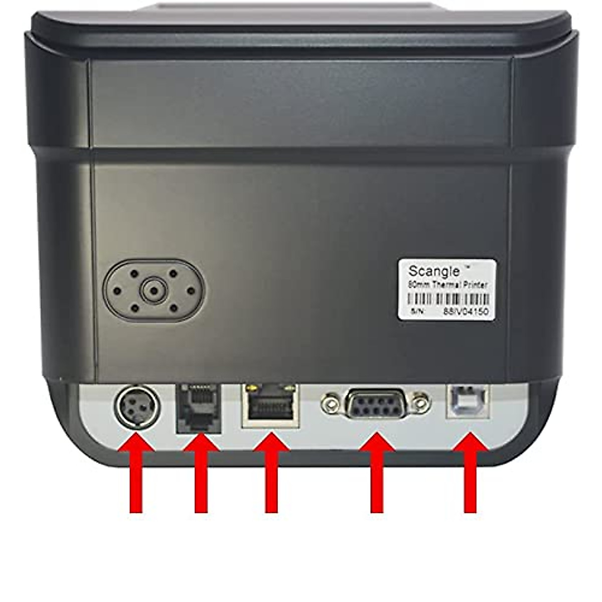 Scangle SGT-88IV Desktop USB Direct Thermal POS Receipt Printer - with USB/Serial/Ethernet Ports - Work on Windows XP//7/8/8.1/10/Linux/Android