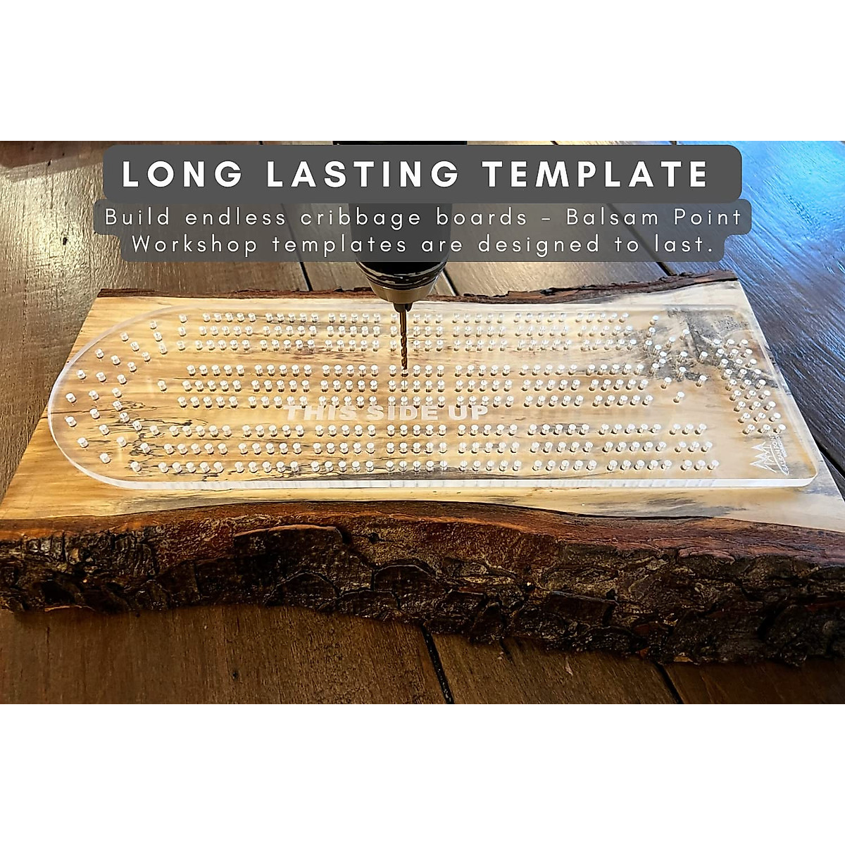 Cribbage Board Template 3-Track Heavy Duty Acrylic Jig with Drill Bits Router Guide Woodworking Project Kit Card Game DIY