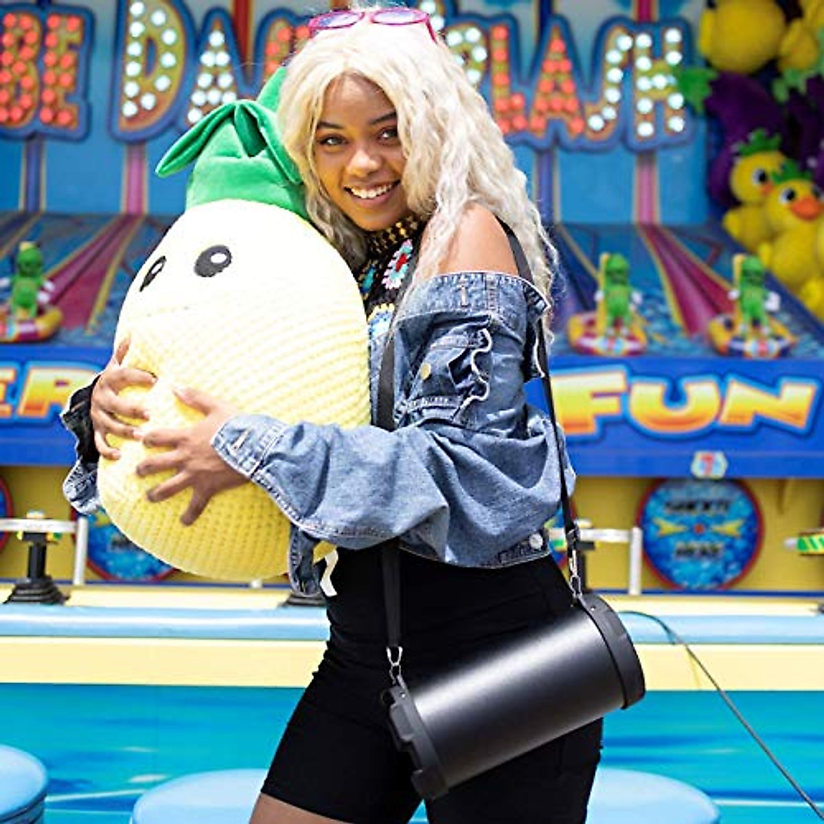 WOOZIK Rockit Go / S213 Bluetooth Speaker, Wireless Boombox Indoor/Outdoor with FM Radio,Micro SD Card, USB, AUX 3.5mm Support, Rechargeable Battery, Strap for Travel, Great for Parties! - Black