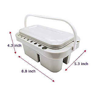 Cshangzei Paint Brush Basin,Plastic Paint Water Cup Brush Tub,Multifunction Artist Brush Washer with Brush Holder,Palettes and Handle for Watercolor Outdoor Indoor Painting